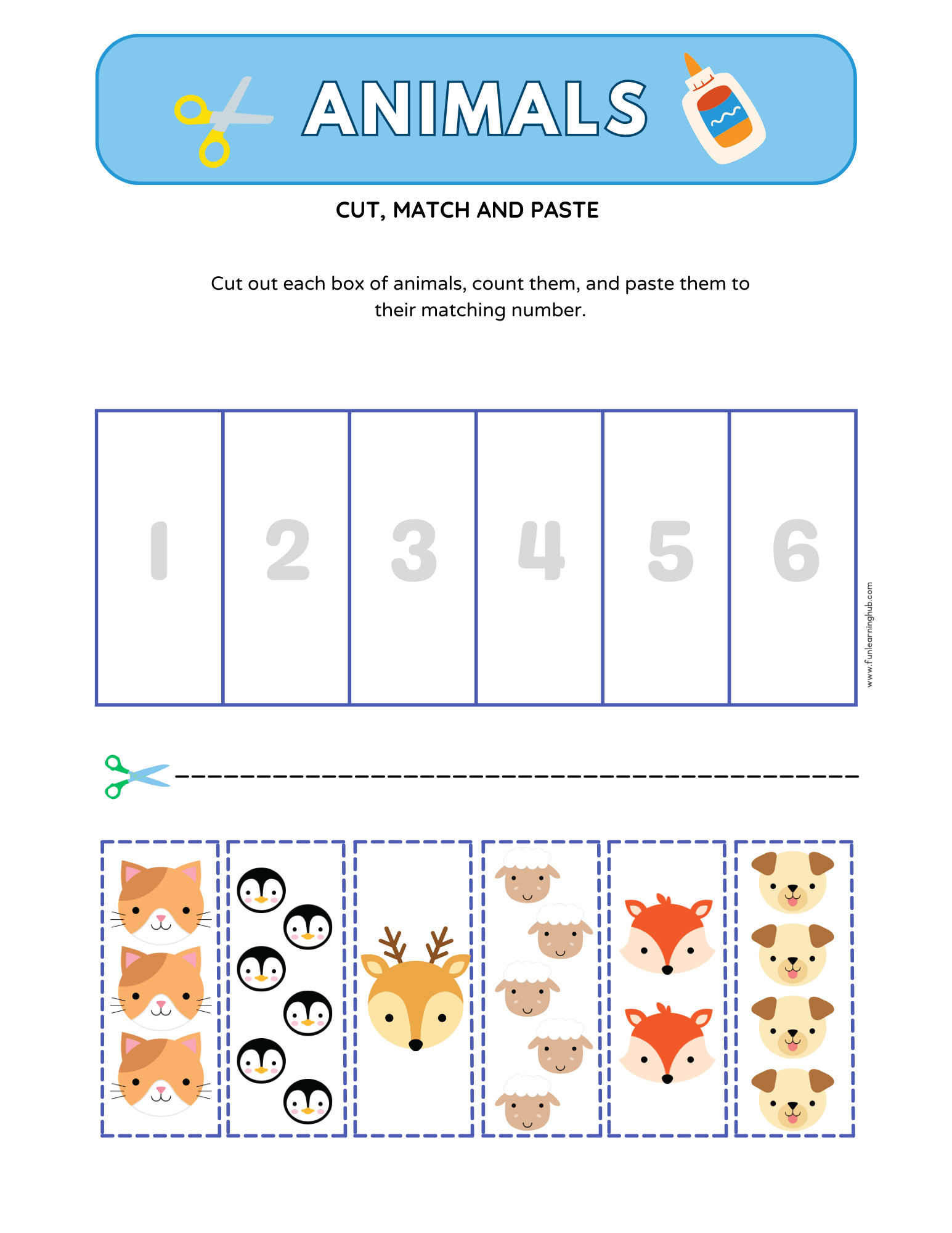 Free Animal Cut and Paste Worksheets: Engaging Printables - Fun ...