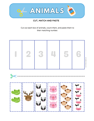 Free Animal Cut and Paste Worksheets: Engaging Printables - Fun ...
