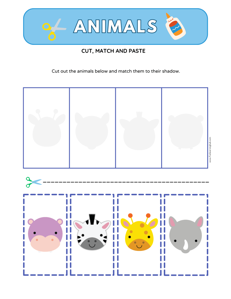 Free Animal Cut and Paste Worksheets: Engaging Printables - Fun ...