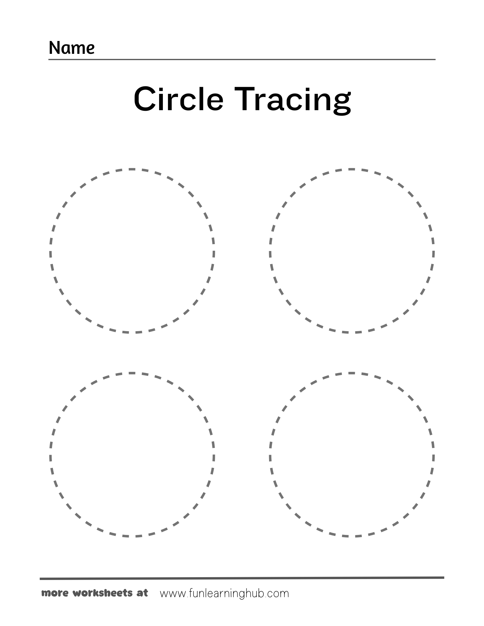 Circle Tracing Worksheet - Fun Learning Hub
