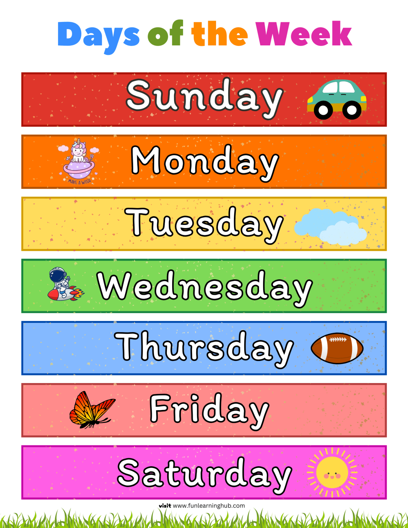 Days of the Week Anchor Chart - Fun Learning Hub