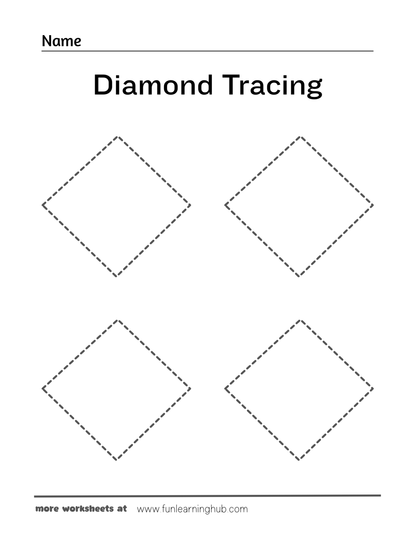 Diamond Tracing Worksheet - Fun Learning Hub