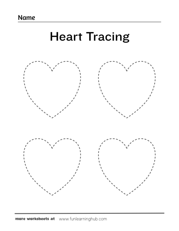 Heart Tracing Worksheet - Fun Learning Hub