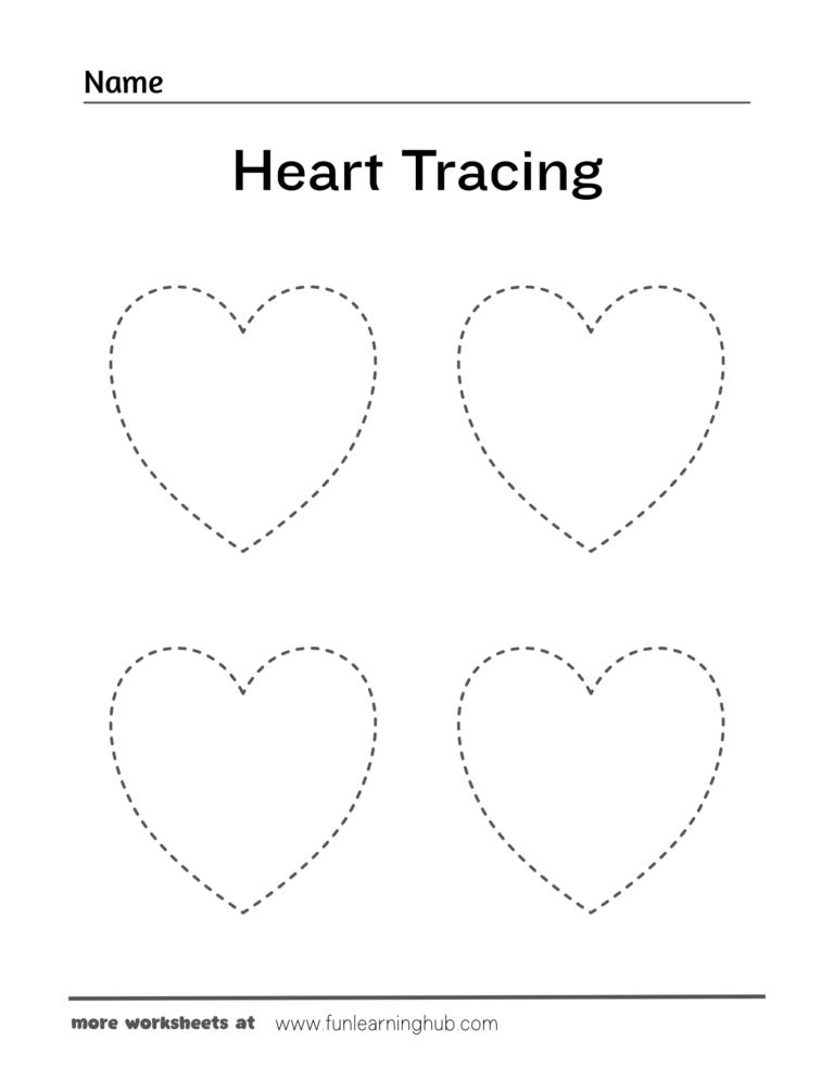 Heart Tracing Worksheet - Fun Learning Hub
