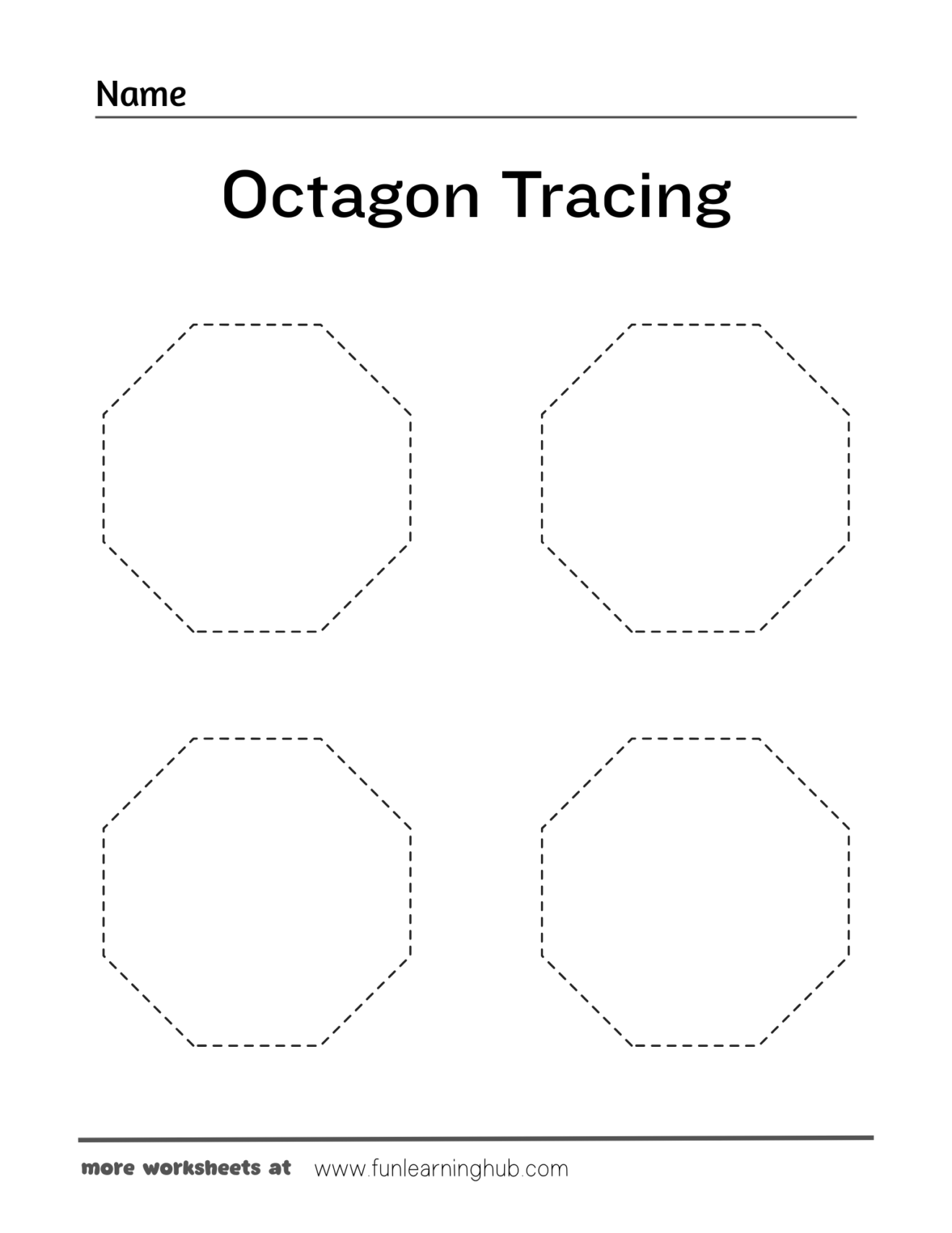 Octagon Tracing Worksheet - Fun Learning Hub