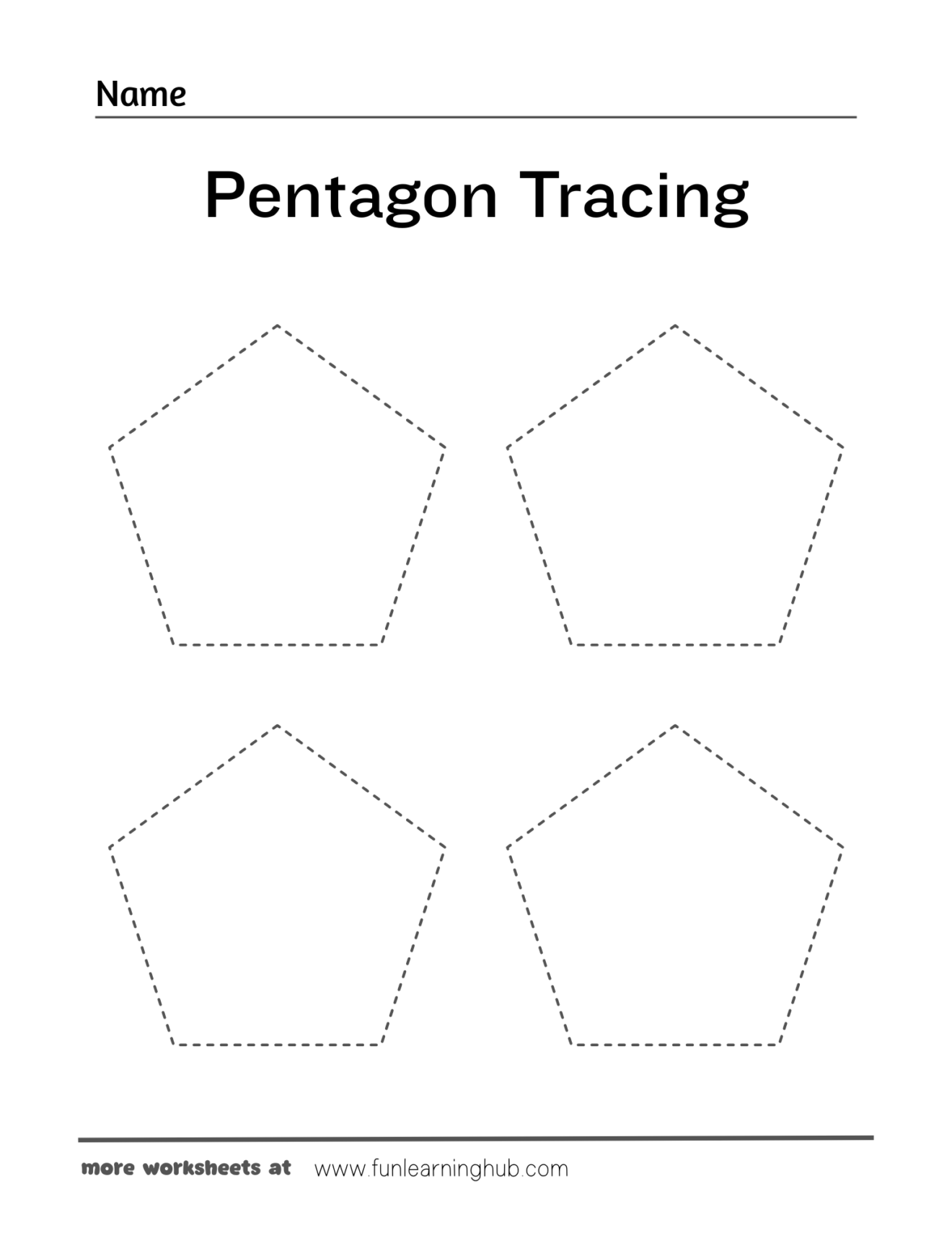 Pentagon Tracing Worksheet - Fun Learning Hub