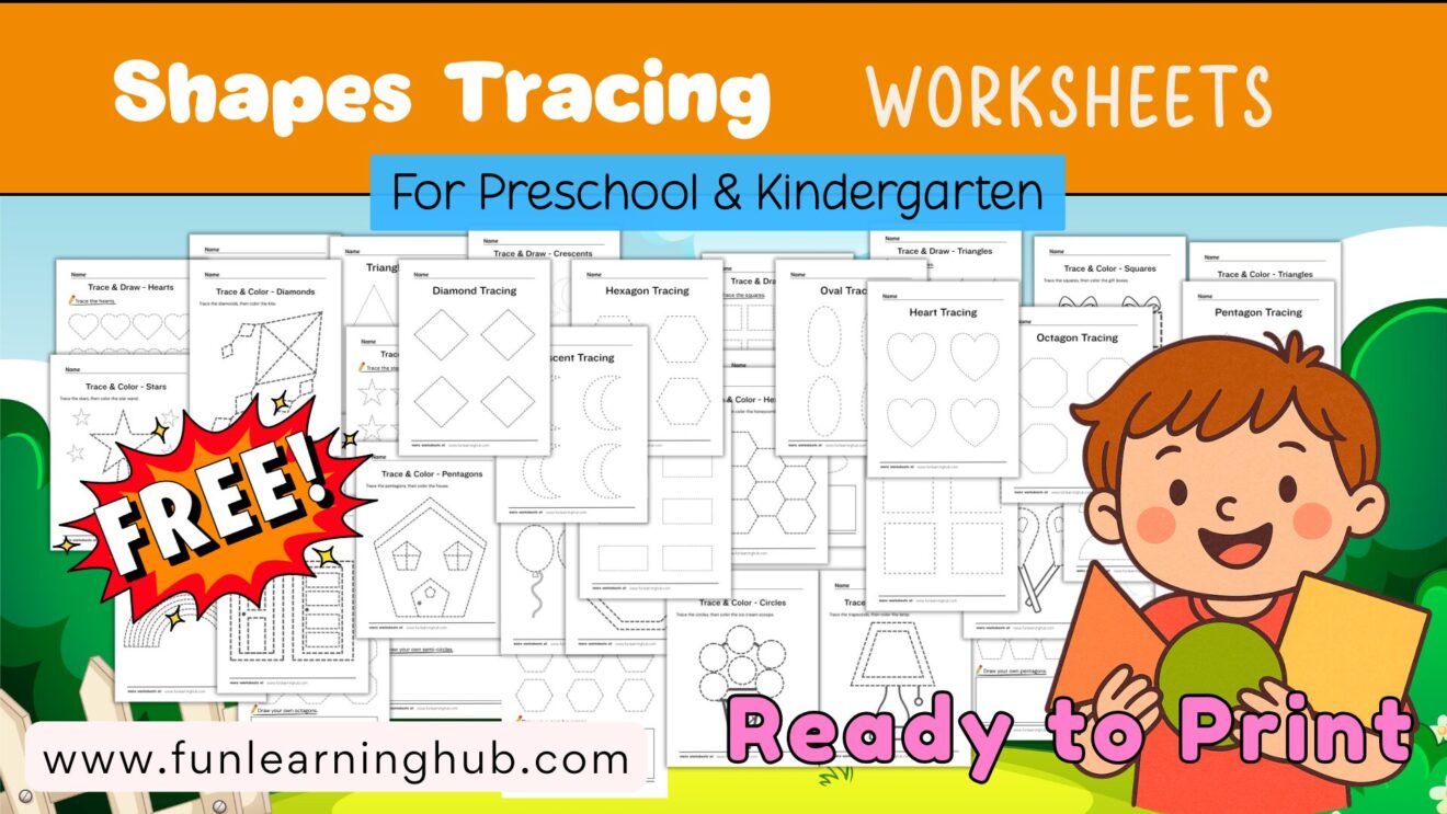 Free 2D Shapes Tracing & Coloring Worksheets for Preschool ...