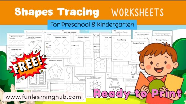 Free 2D Shapes Tracing & Coloring Worksheets for Preschool ...