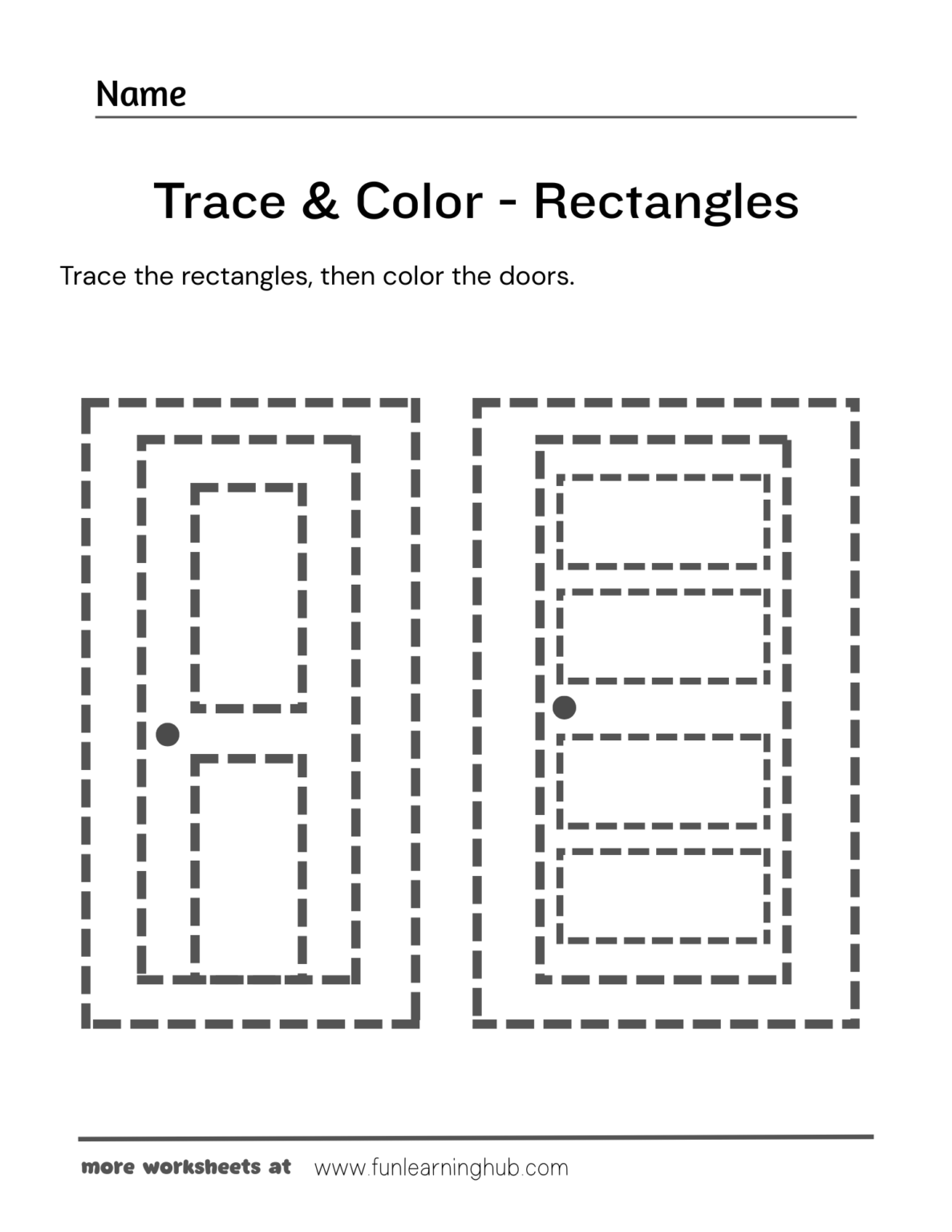 Trace and Color Rectangles Worksheet - Fun Learning Hub