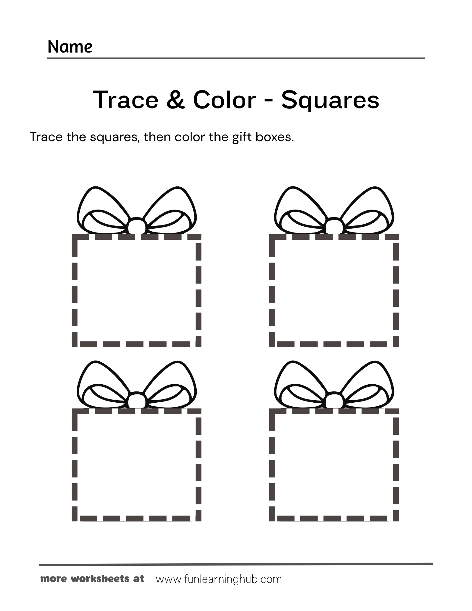 Trace and Color Squares Worksheet - Fun Learning Hub