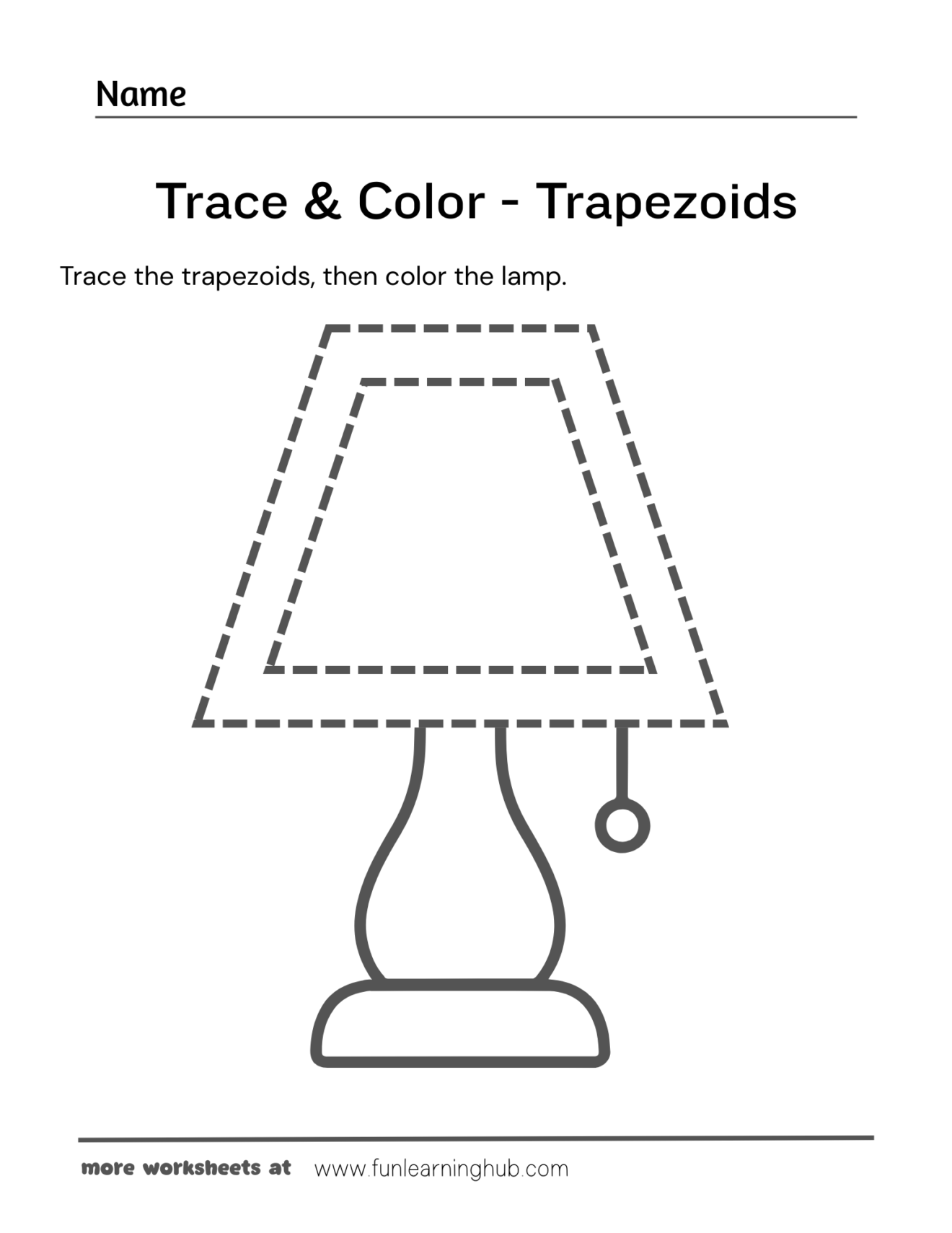 Trace and Color Trapezoids Worksheet - Fun Learning Hub