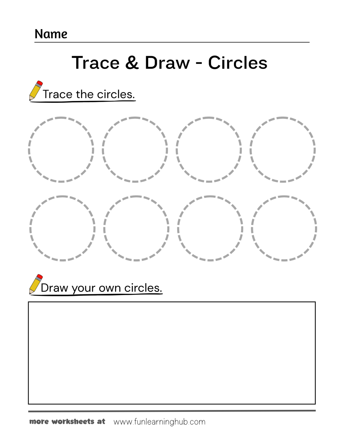 Trace and Draw Circles Worksheet - Fun Learning Hub