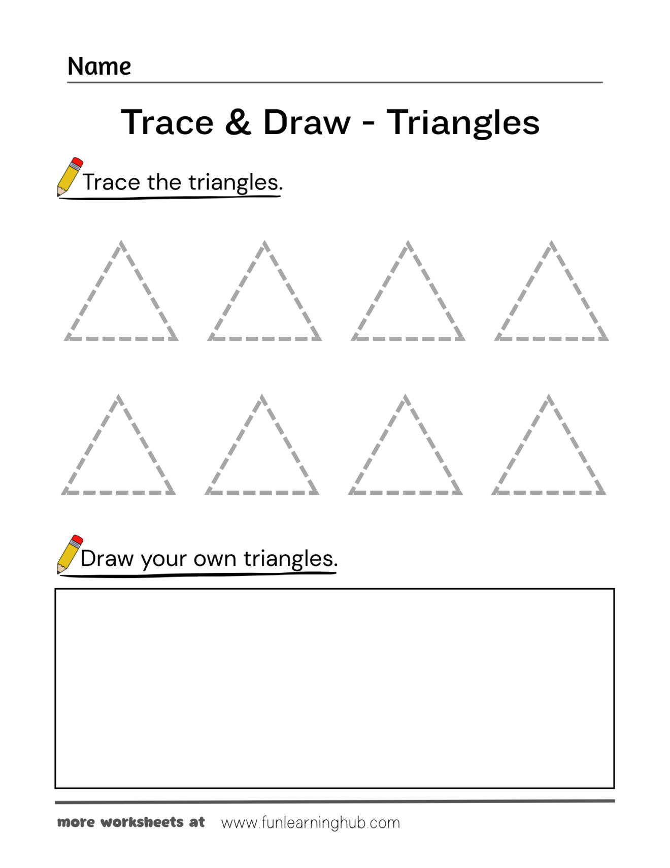 Trace and Draw Triangles Worksheet - Fun Learning Hub