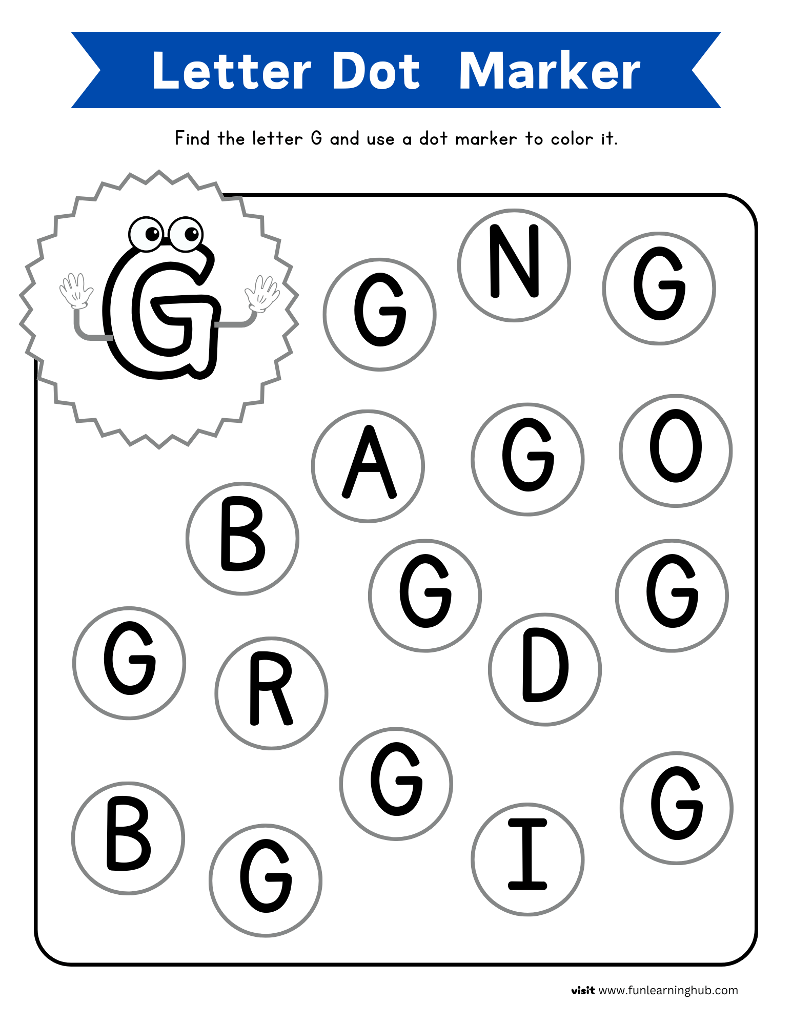 Download Free Alphabet Dot Marker Worksheets - Fun Learning Hub