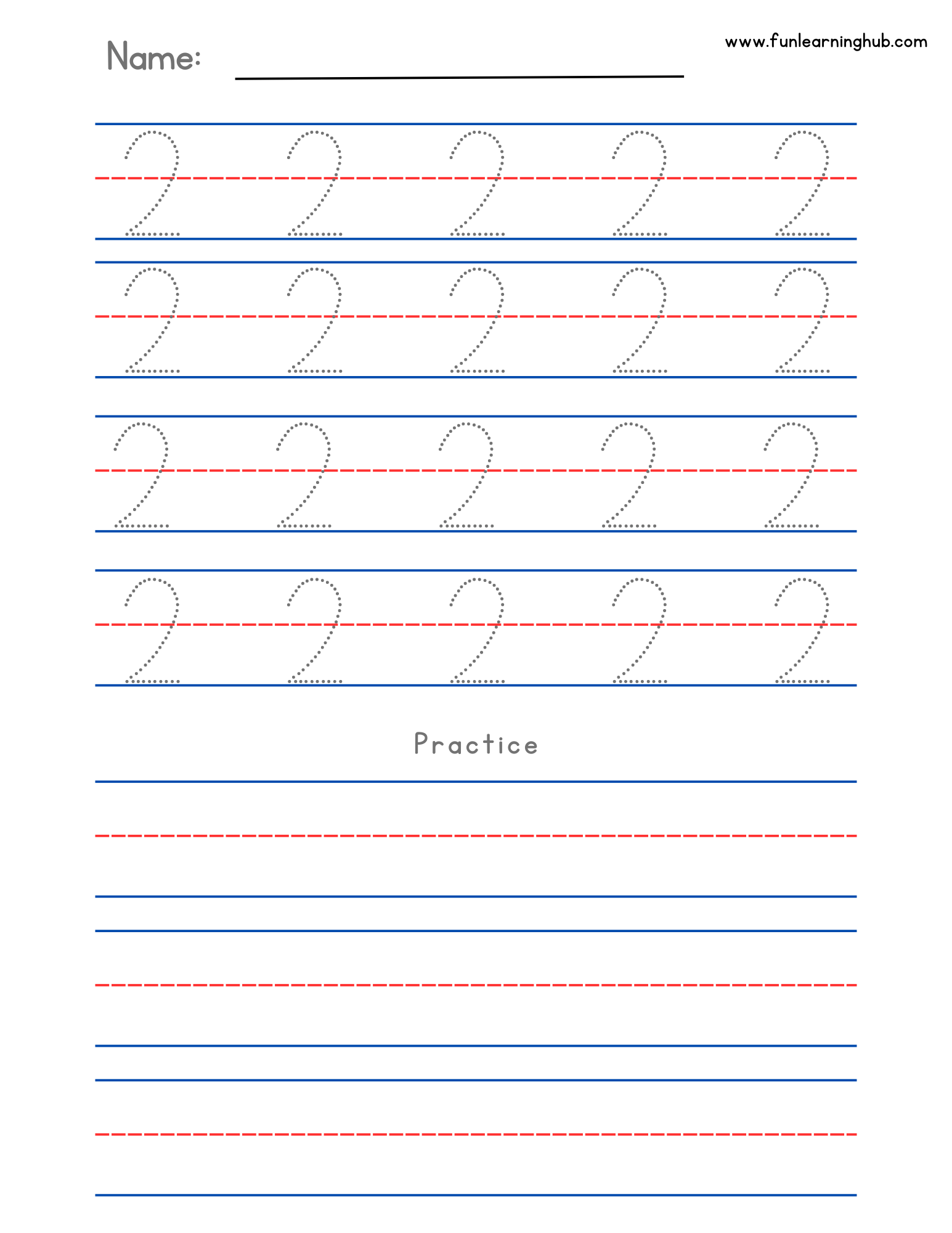 Number Tracing: 0 to 20 (Individual pages) - Fun Learning Hub
