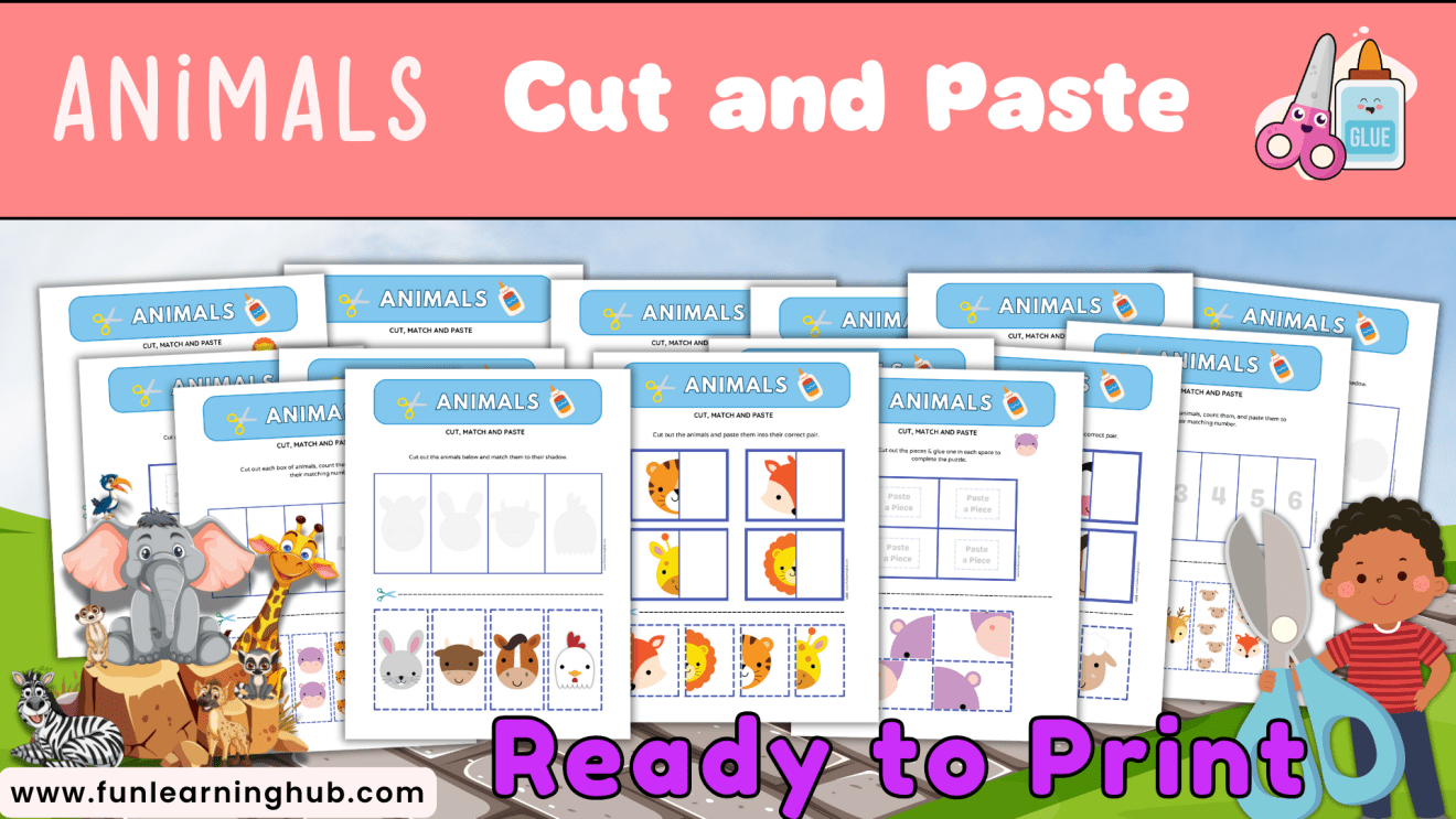 Free Animal Cut and Paste Worksheets: Engaging Printables - Fun ...