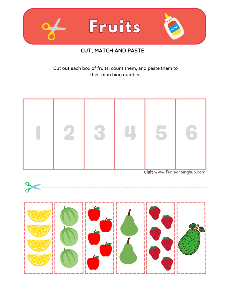 Free Counting Fruits Worksheet For Preschool Count The Fruit