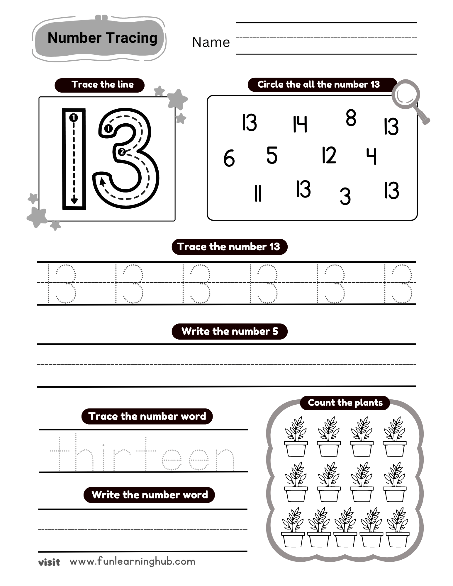 Kindergarten Number Tracing 1-20 - Fun Learning Hub