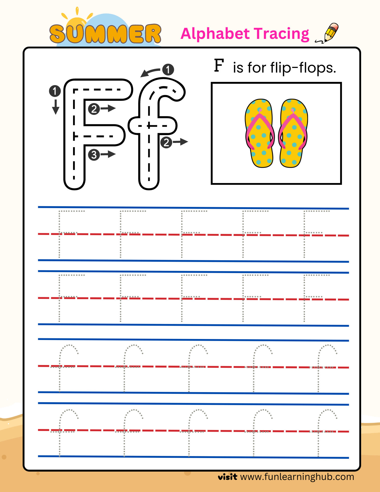 Summer Alphabet Tracing Worksheets: A Fun and Free Way to Learn! - Fun ...