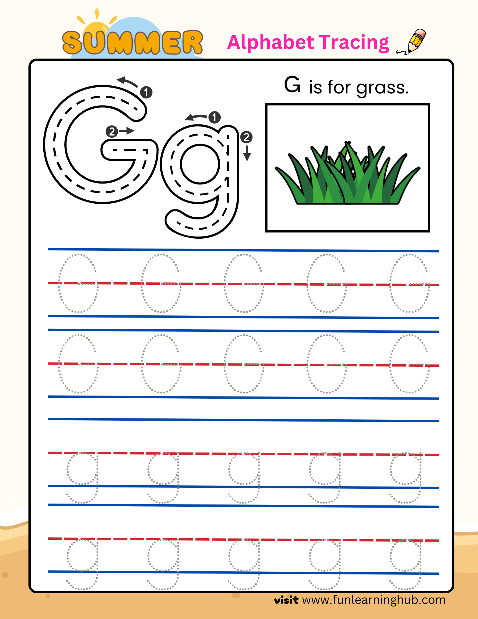 Summer Alphabet Tracing Worksheets: A Fun and Free Way to Learn! - Fun ...