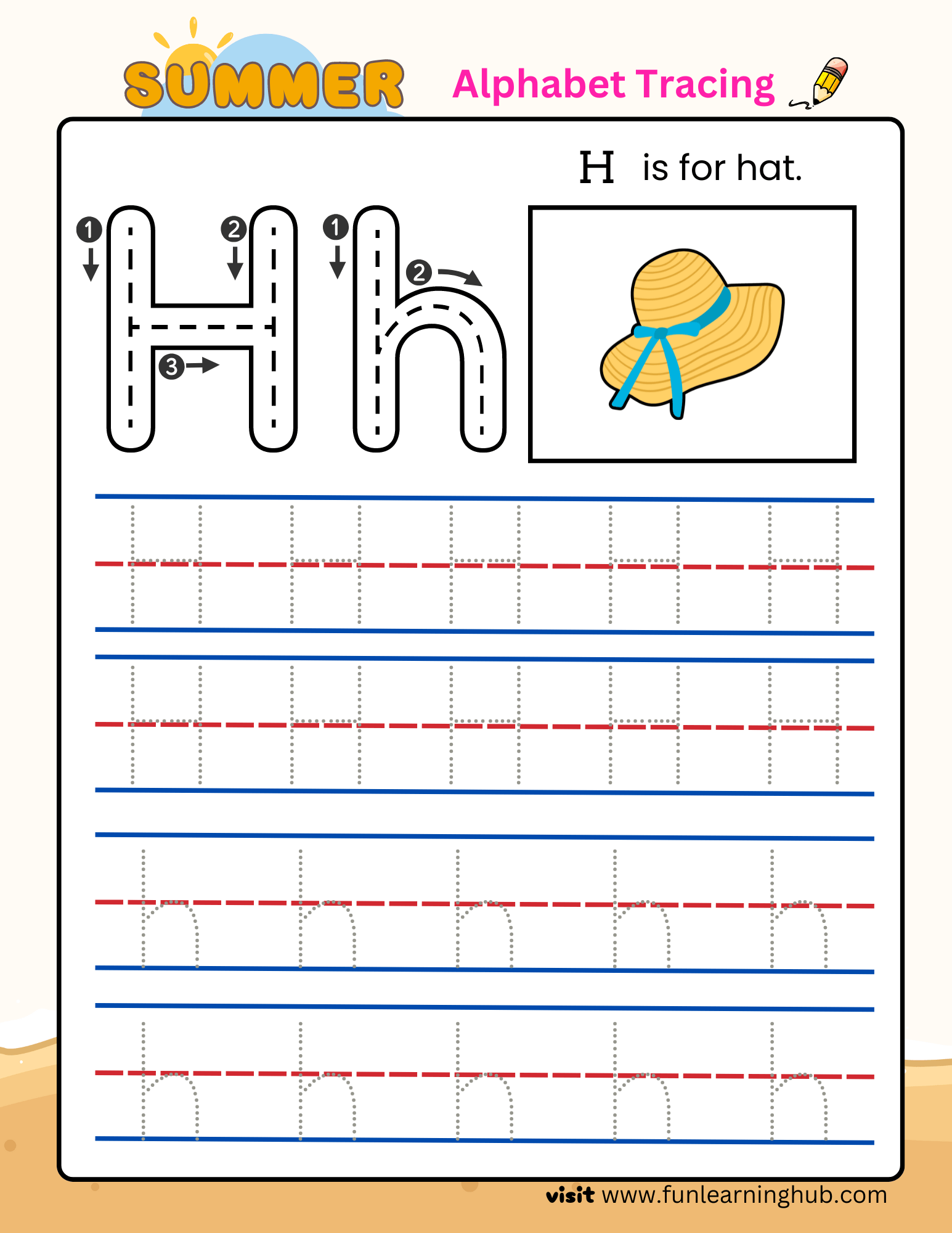 Summer Alphabet Tracing Worksheets: A Fun and Free Way to Learn! - Fun ...