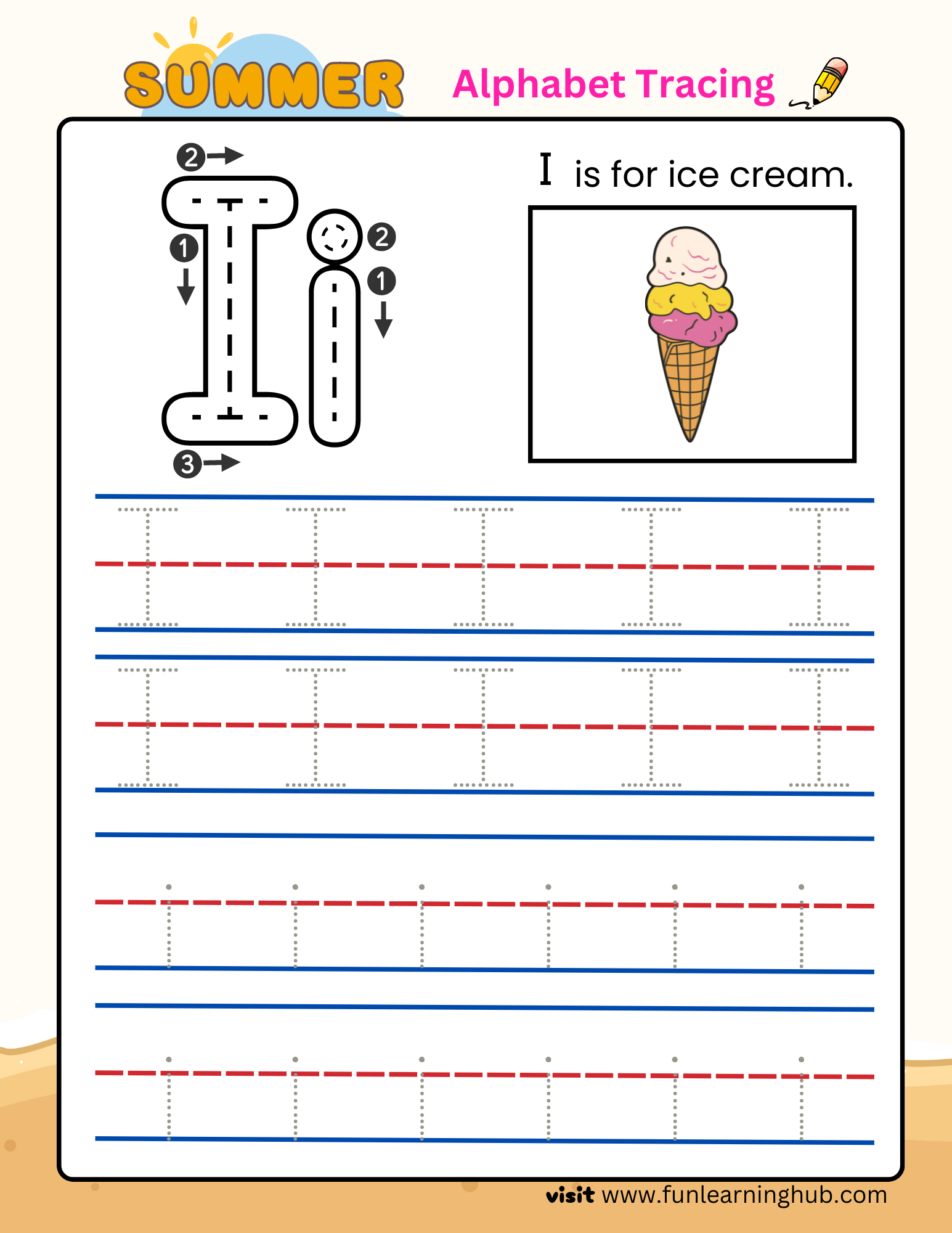 Summer Alphabet Tracing Worksheets: A Fun and Free Way to Learn! - Fun ...