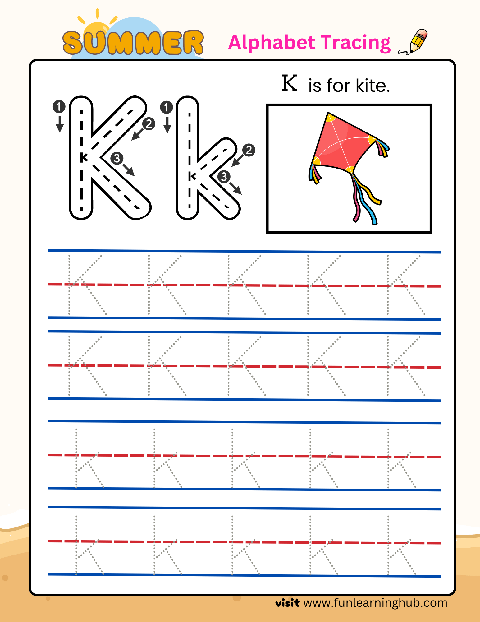 Summer Alphabet Tracing Worksheets: A Fun and Free Way to Learn! - Fun ...