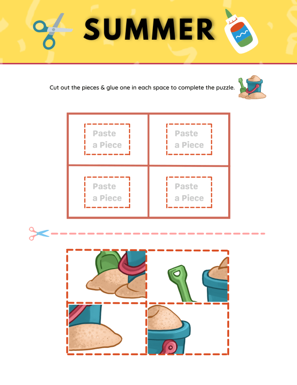 Summer Cut and Paste Worksheets - Fun Learning Hub