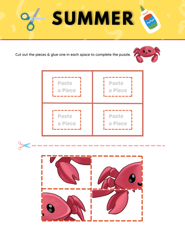 Summer Cut and Paste Worksheets - Fun Learning Hub
