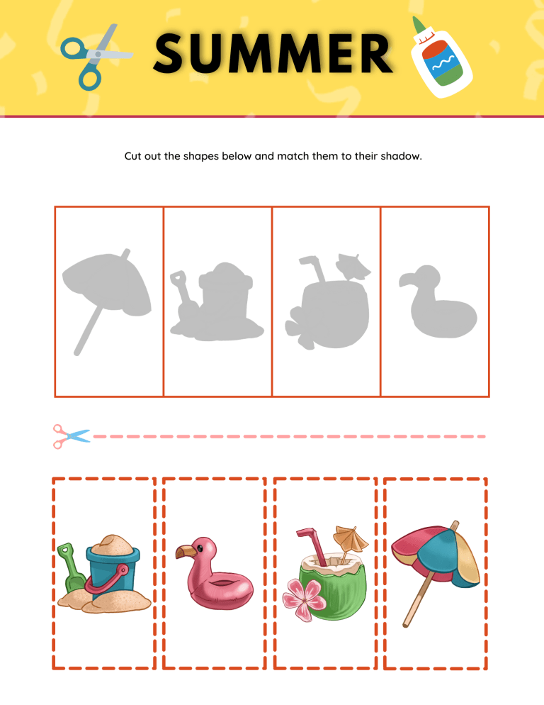 Summer Cut and Paste Worksheets - Fun Learning Hub