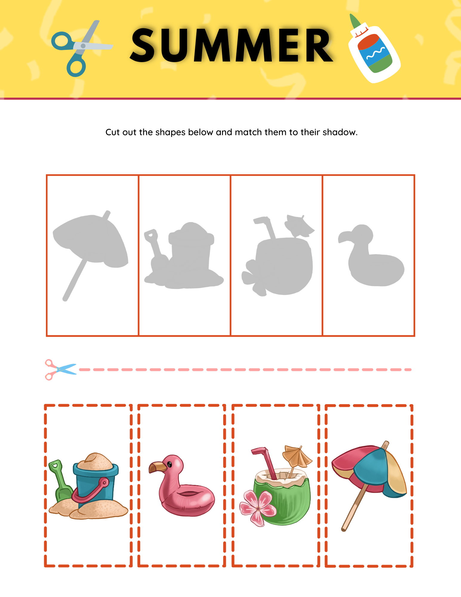 Summer Cut and Paste Worksheets - Fun Learning Hub