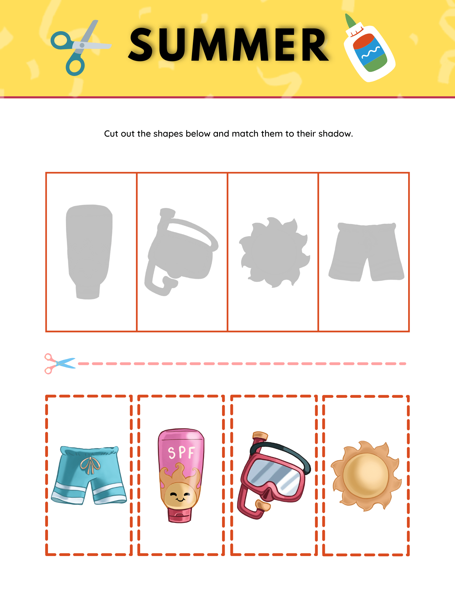 Summer Cut and Paste Worksheets - Fun Learning Hub