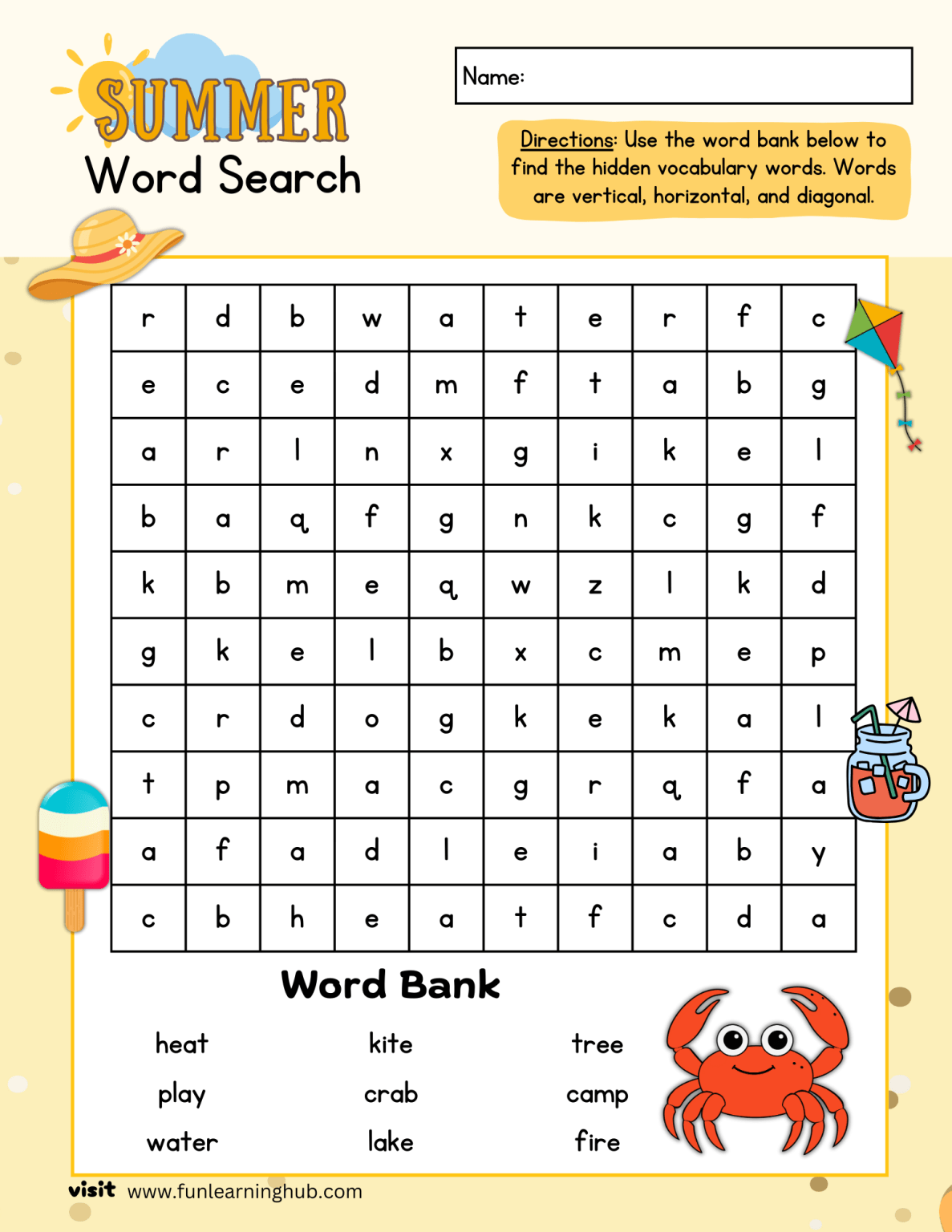 Summer Word Search - Fun Learning Hub