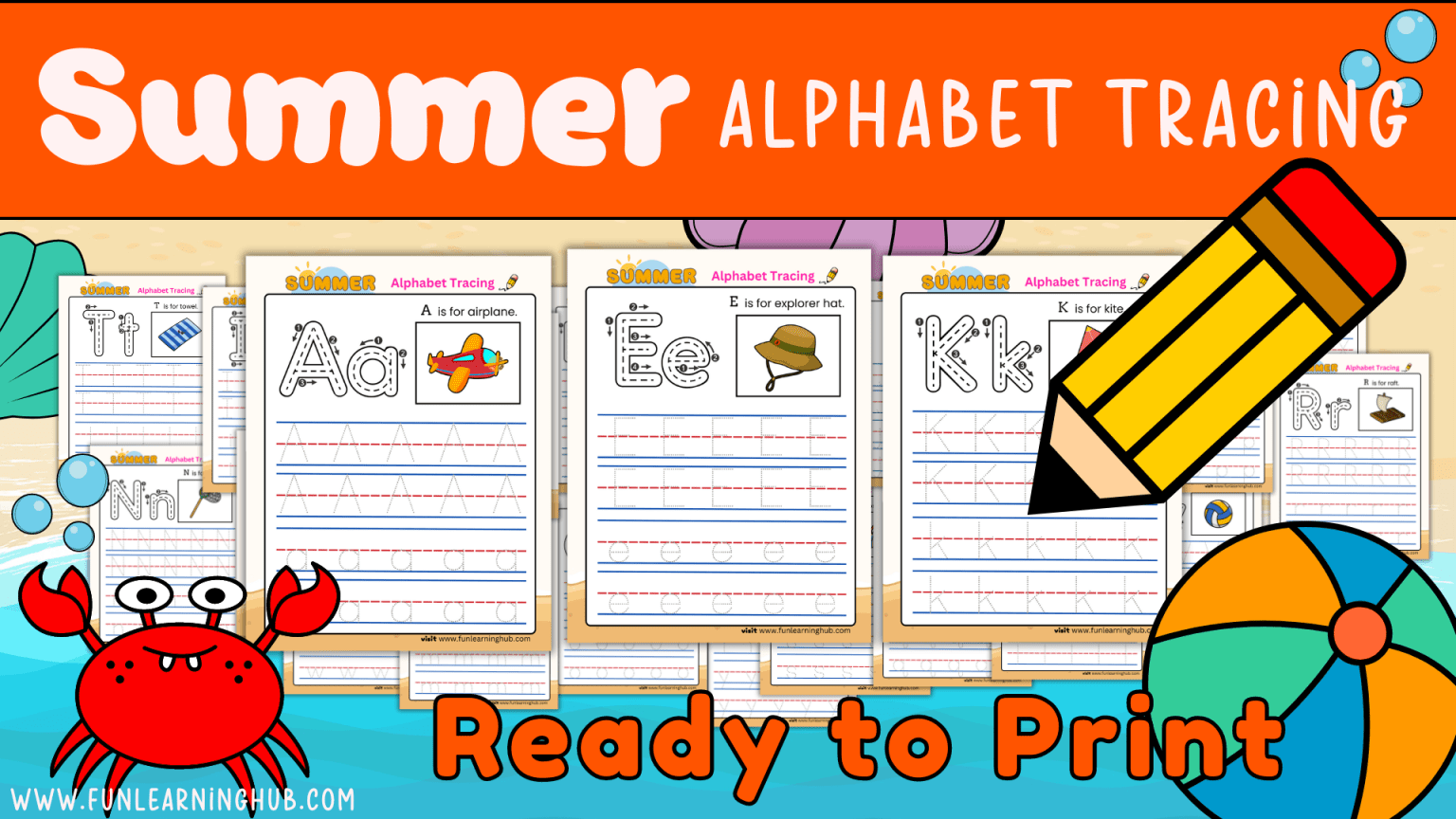 Summer Alphabet Tracing Worksheets: A Fun and Free Way to Learn! - Fun ...