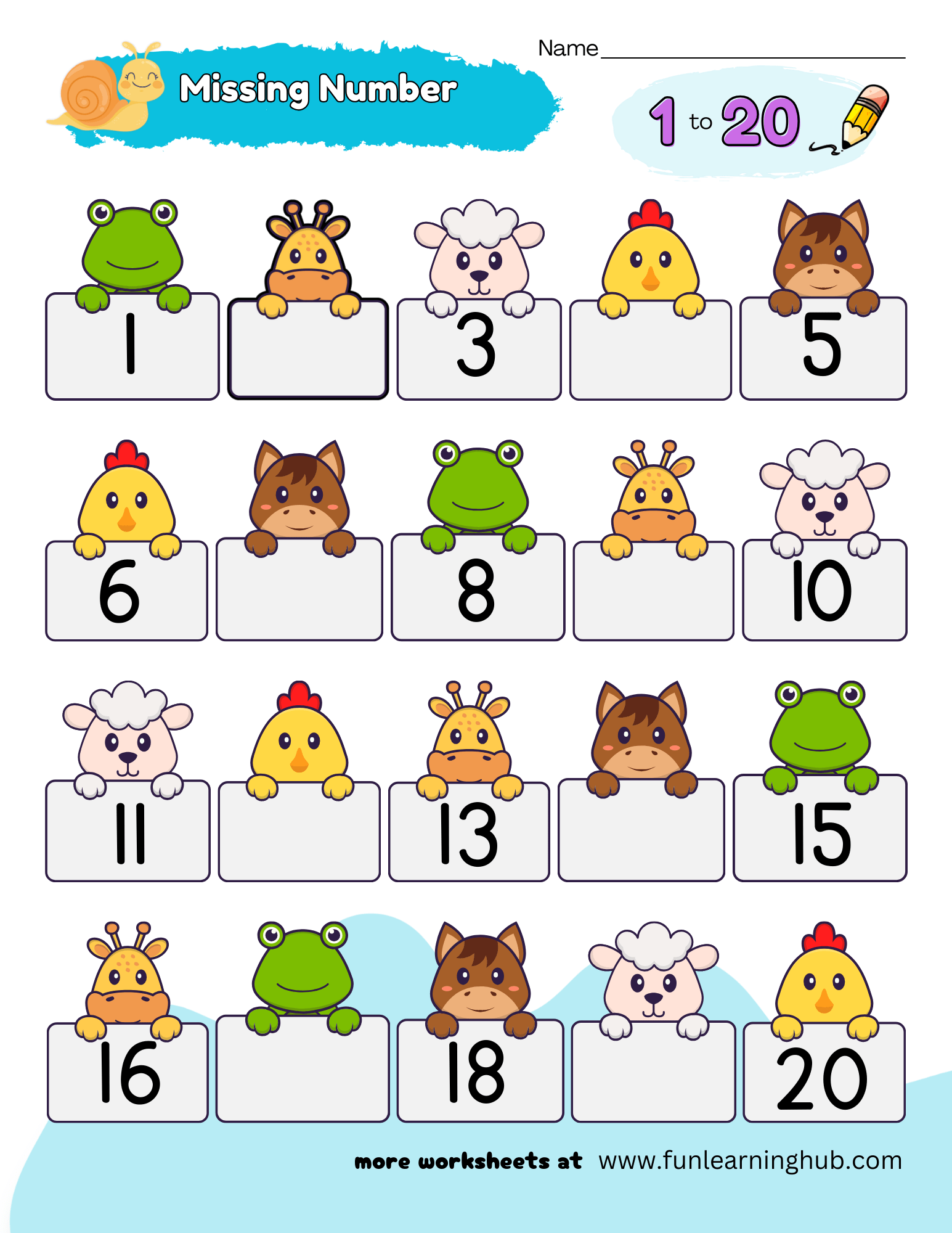 Kindergarten Missing Numbers - Fun Learning Hub