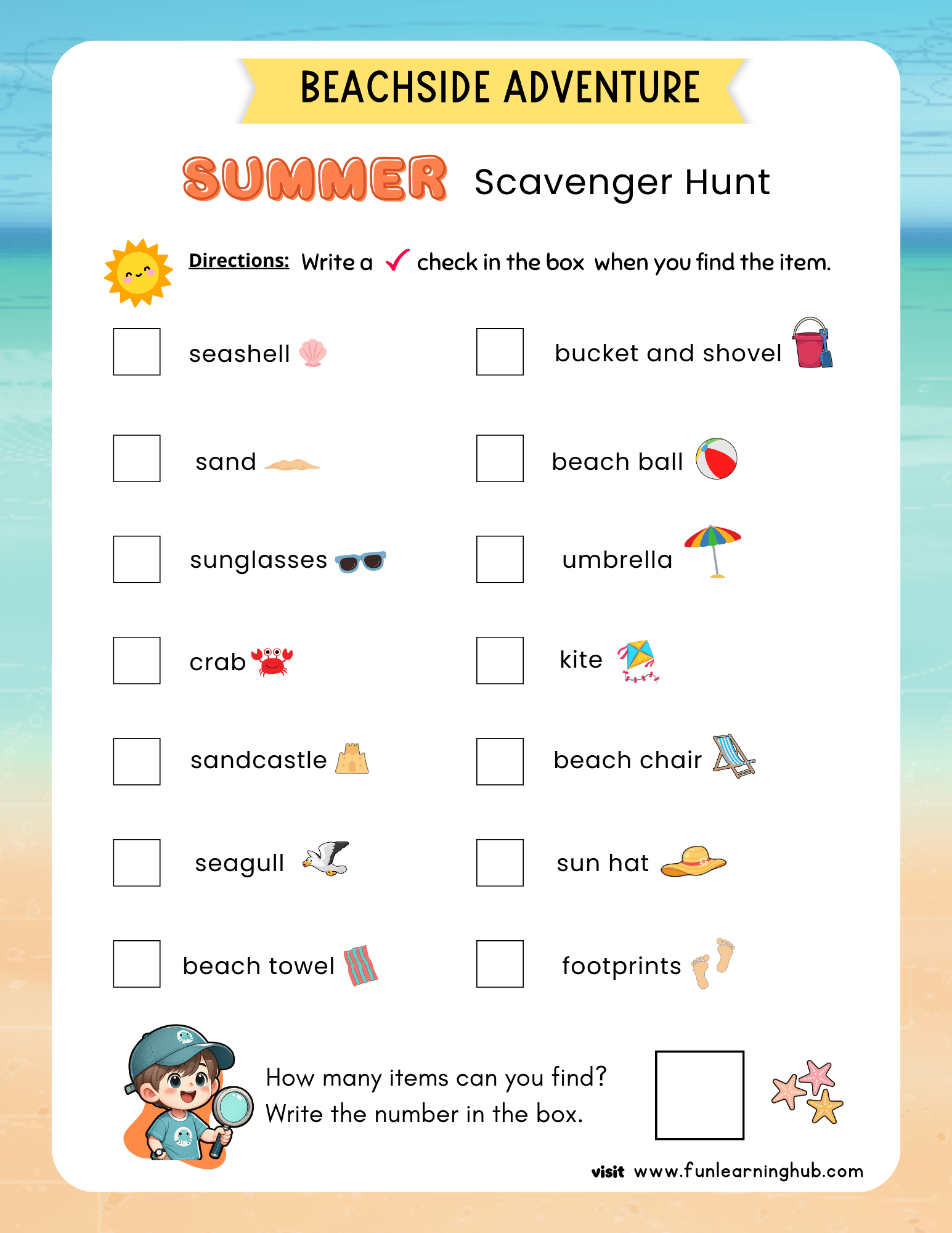 Summer Worksheets - Fun Learning Hub