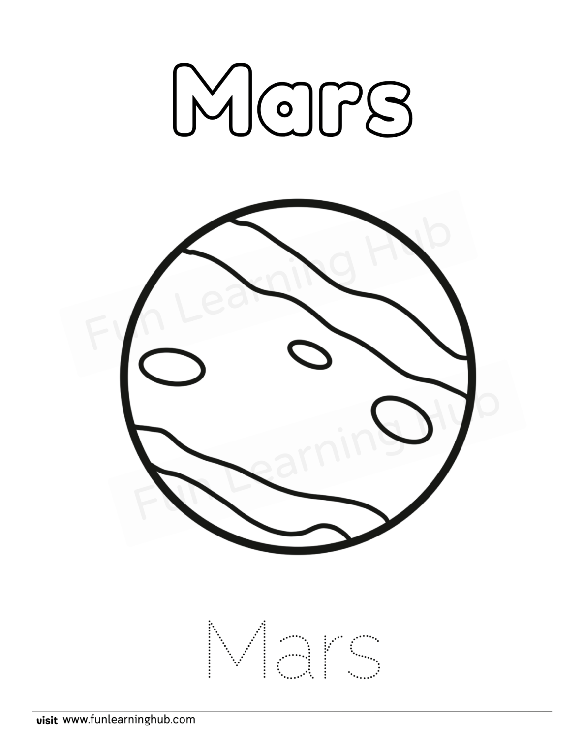 Mars Coloring Page - Fun Learning Hub