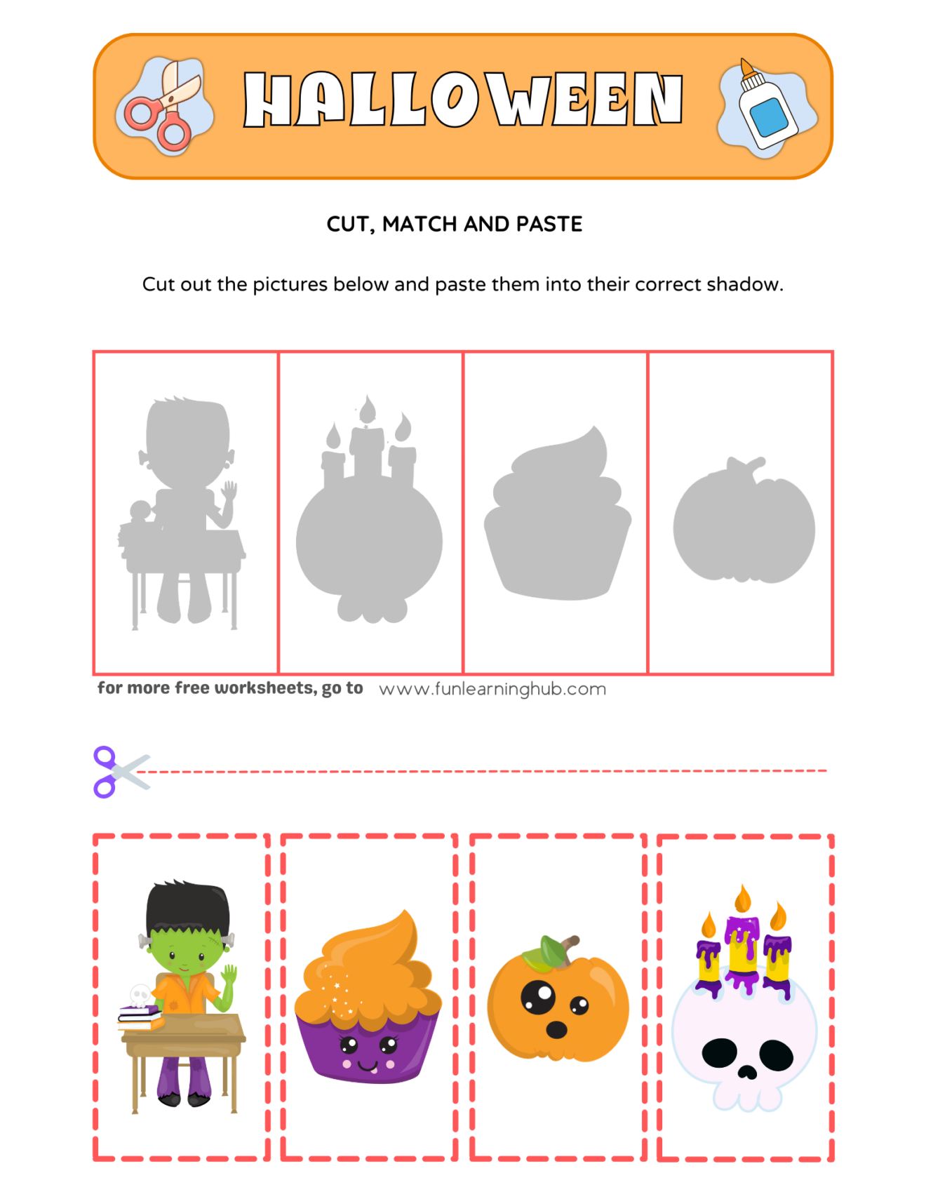 Free Halloween Cut-and-Paste Worksheets to Download