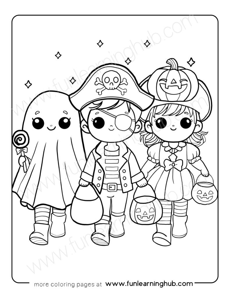 Free Halloween Coloring Pages - Cute and Spooky - Fun Learning Hub