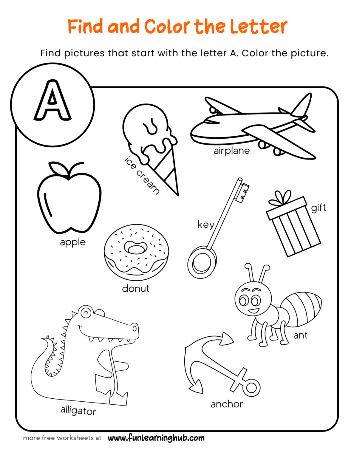 Free Printable Alphabet Find and Color Worksheets - Fun Learning Hub