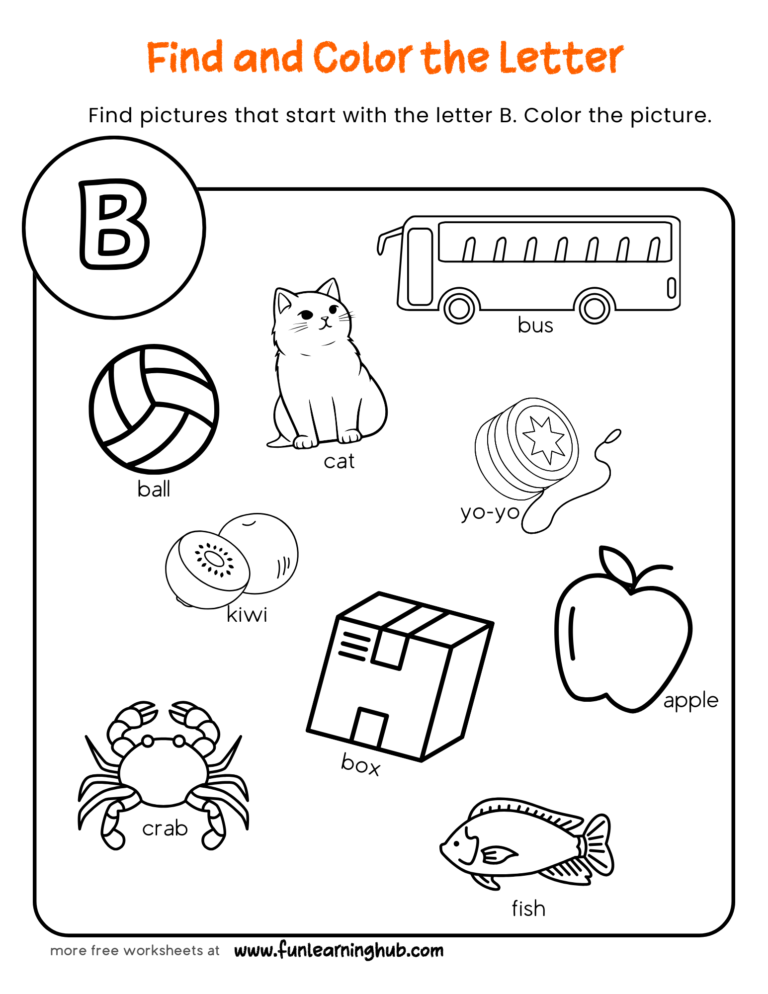 Free Printable Alphabet Find and Color Worksheets - Fun Learning Hub