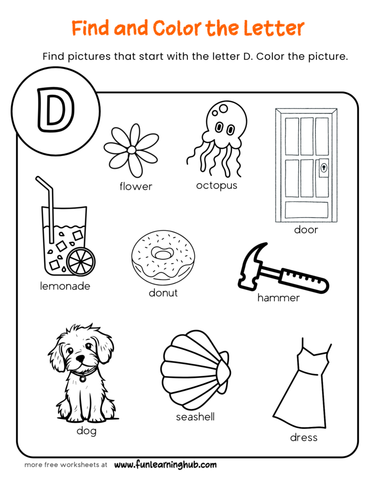 Free Printable Alphabet Find and Color Worksheets - Fun Learning Hub