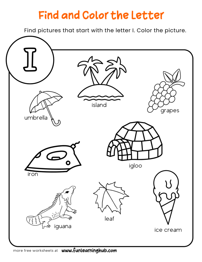 Free Printable Alphabet Find and Color Worksheets - Fun Learning Hub