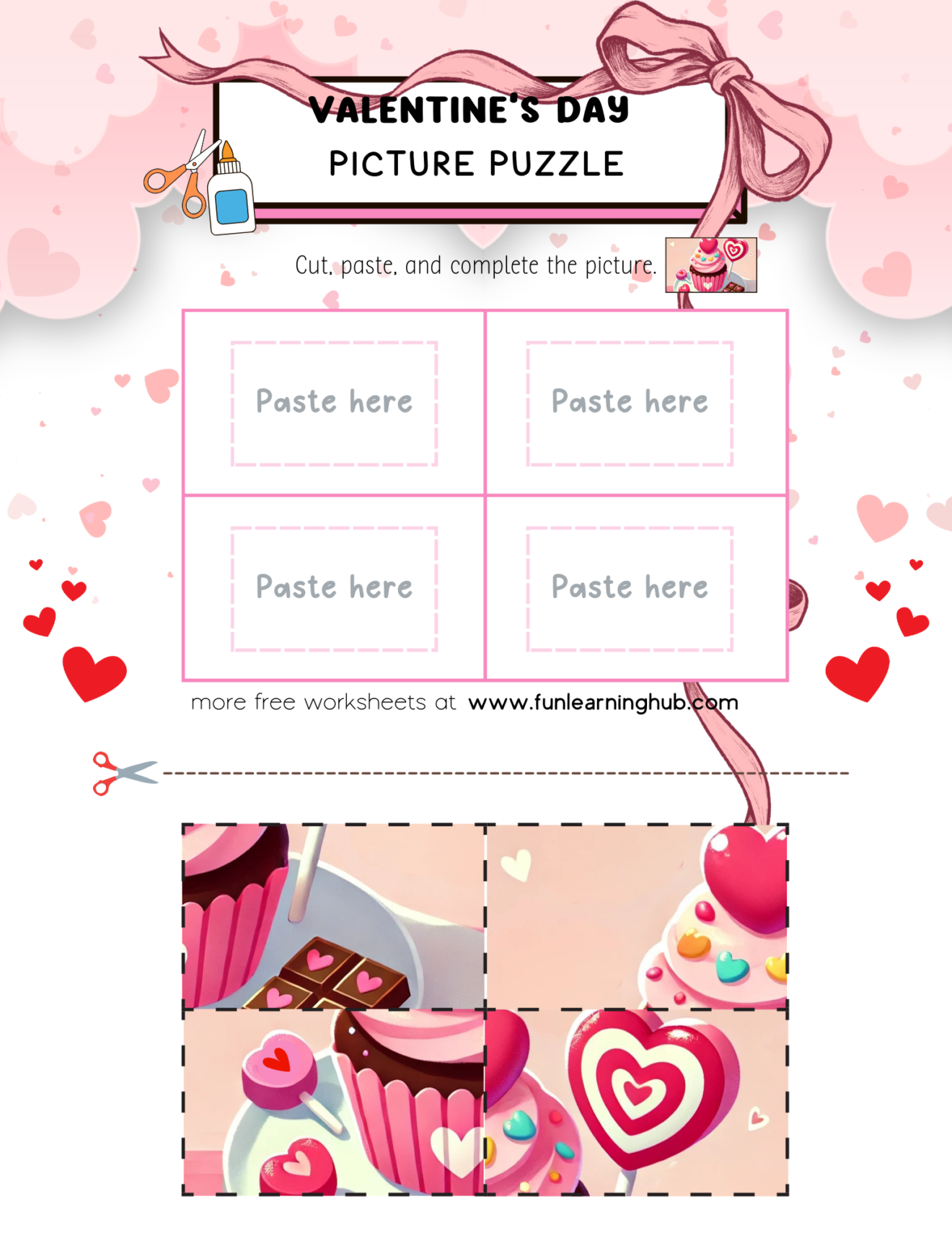 Valentine’s Day Picture Puzzle Worksheet V2 - Fun Learning Hub