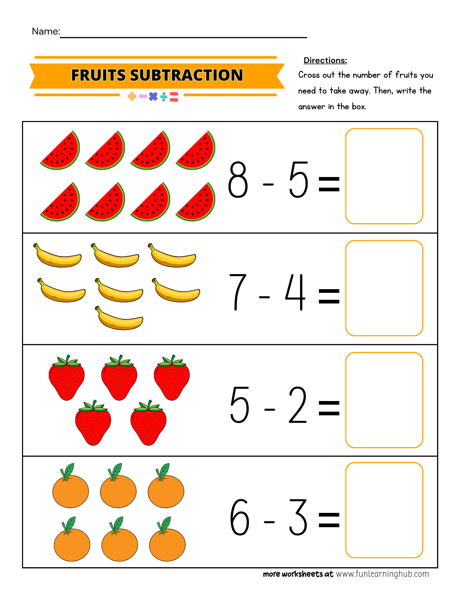 Free to Download: 70+ Pictorial Subtraction Worksheets for Kindergarten ...