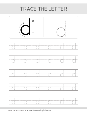 Lowercase Letter d Tracing Worksheet – Free Printable PDF - Fun ...