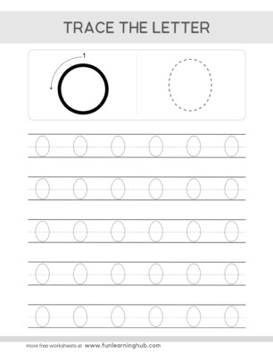 Letter O Tracing Worksheet – Free Uppercase Printable - Fun Learning Hub