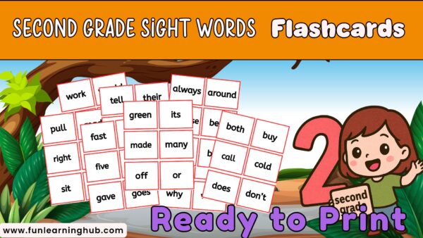 Second Grade Sight Words Flashcards – 46 Free Printable Cards for ...