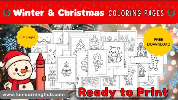 60+ Free Winter and Christmas Coloring Pages to Download: Simple & Easy ...